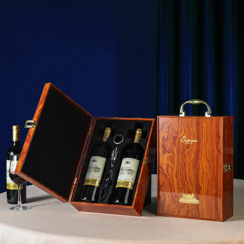 Подарочная коробка в наличии, новая модель подарочной коробки с двойной упаковкой, коробка для вина, пустая коробка, коробка премиум-класса.