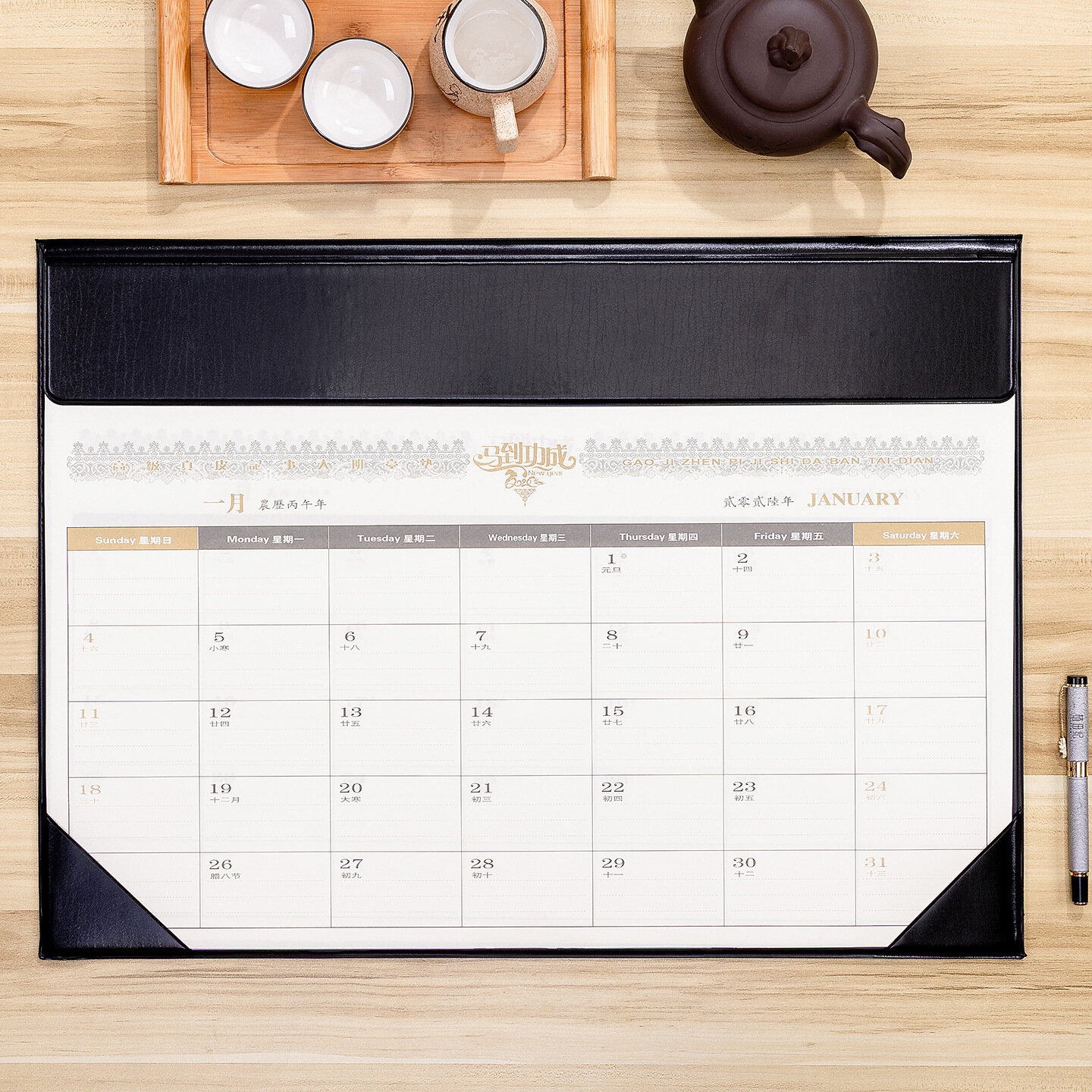 Календарь на 2026 год, большой настольный календарь-блокнот, кожаный календарь-планер, простой блокнот, большой планировщик с сеткой, ежемесячный календарь.