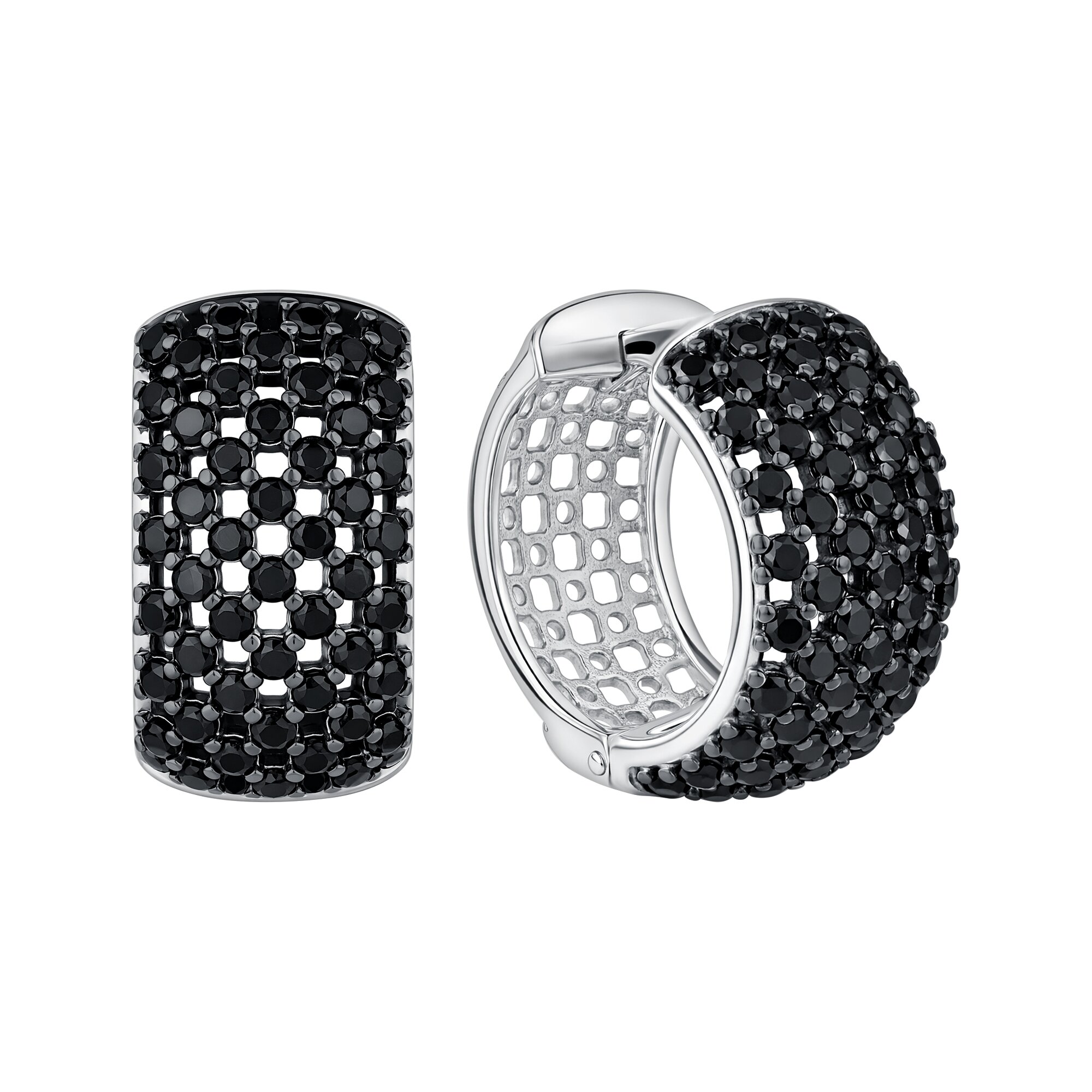 Серьги, серебро, 925 проба, родирование, шпинель