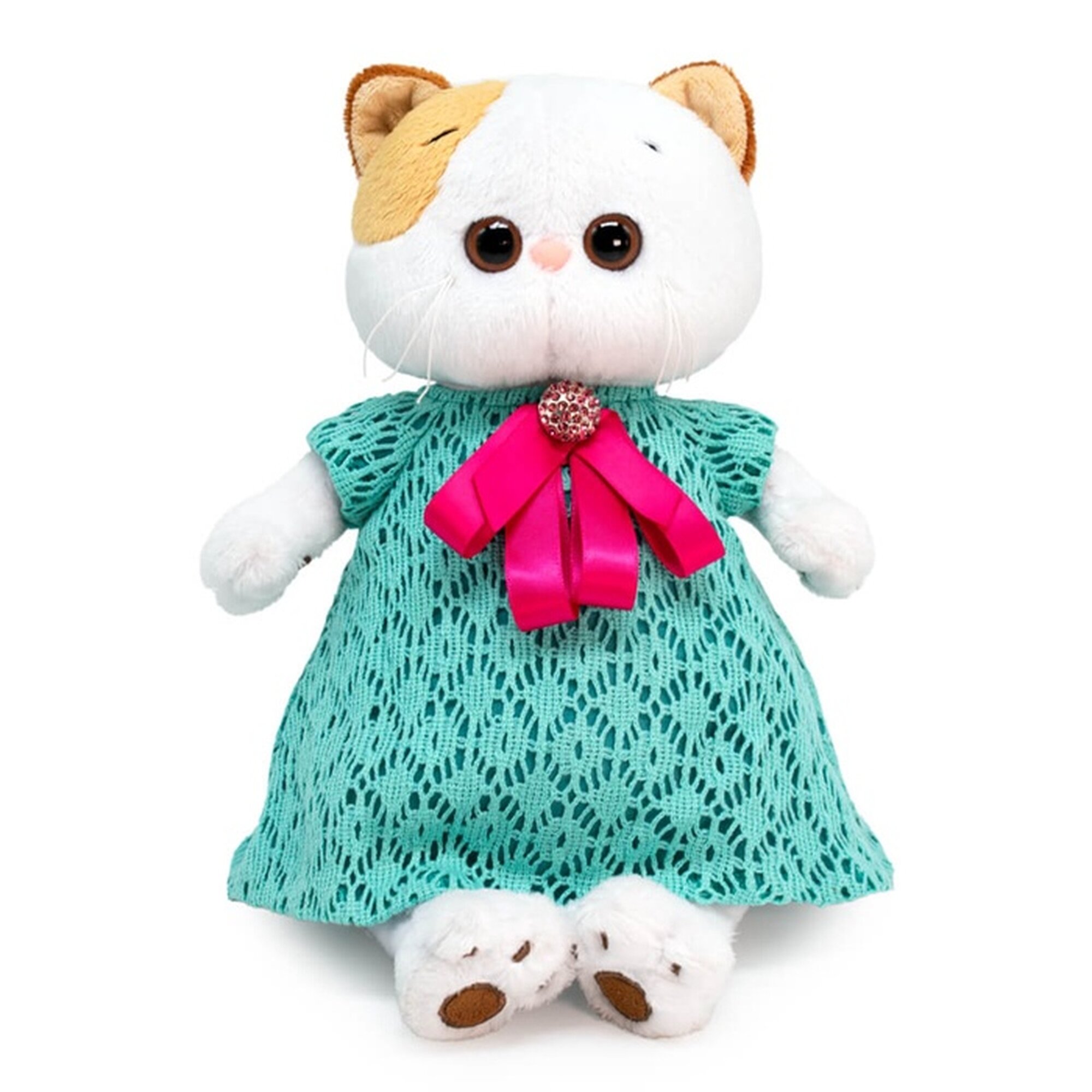 Мягкая игрушка Basik&Co «Ли-Ли в ажурном платье с бантом», иск. мех, 27 см