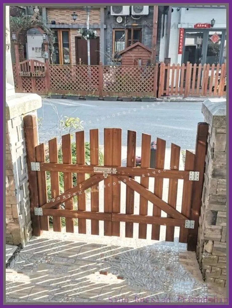 Деревянная секция забора коричневого цвета для сада, 80x120 см