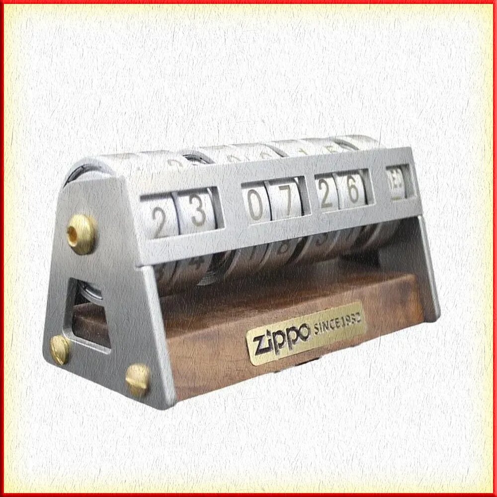 Настольный вечный календарь Zippo SINCE1932 из дерева, календарь-счетчик — фото 1