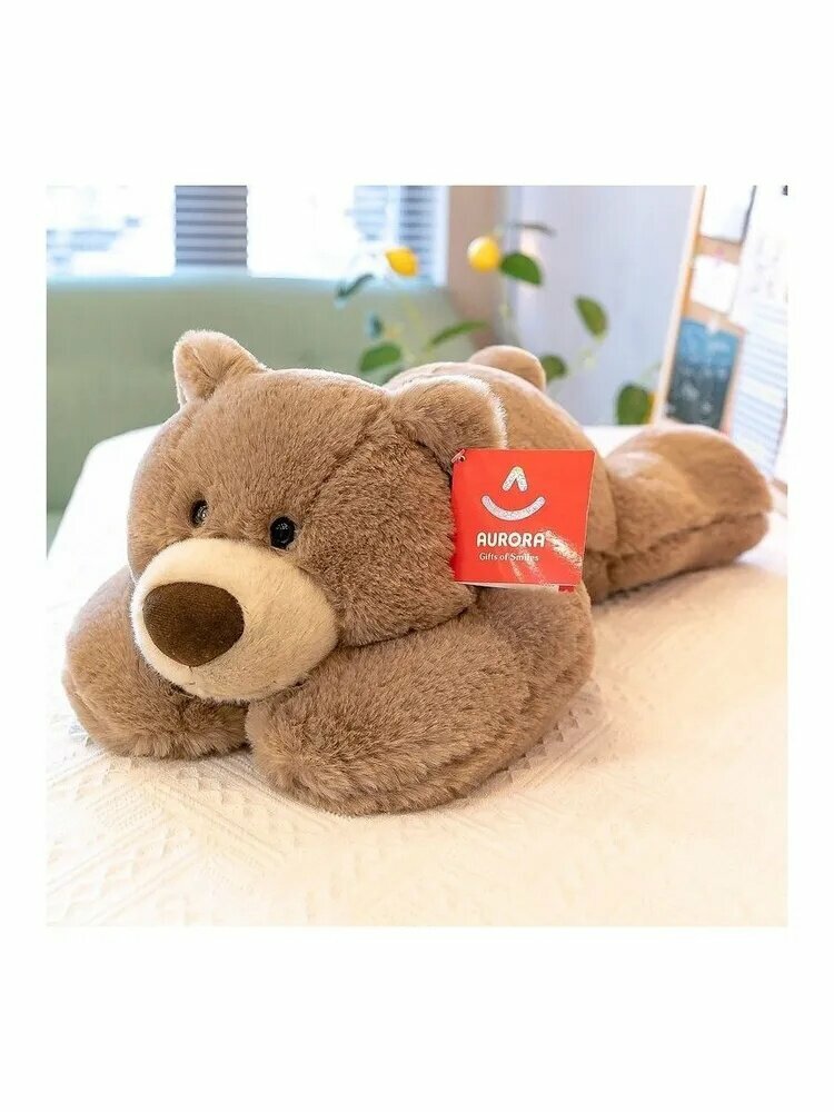 Аврора Ворлд Плюшевая игрушка динозавр, веселая и мягкая для детей, коричневая медведь - 50 см.