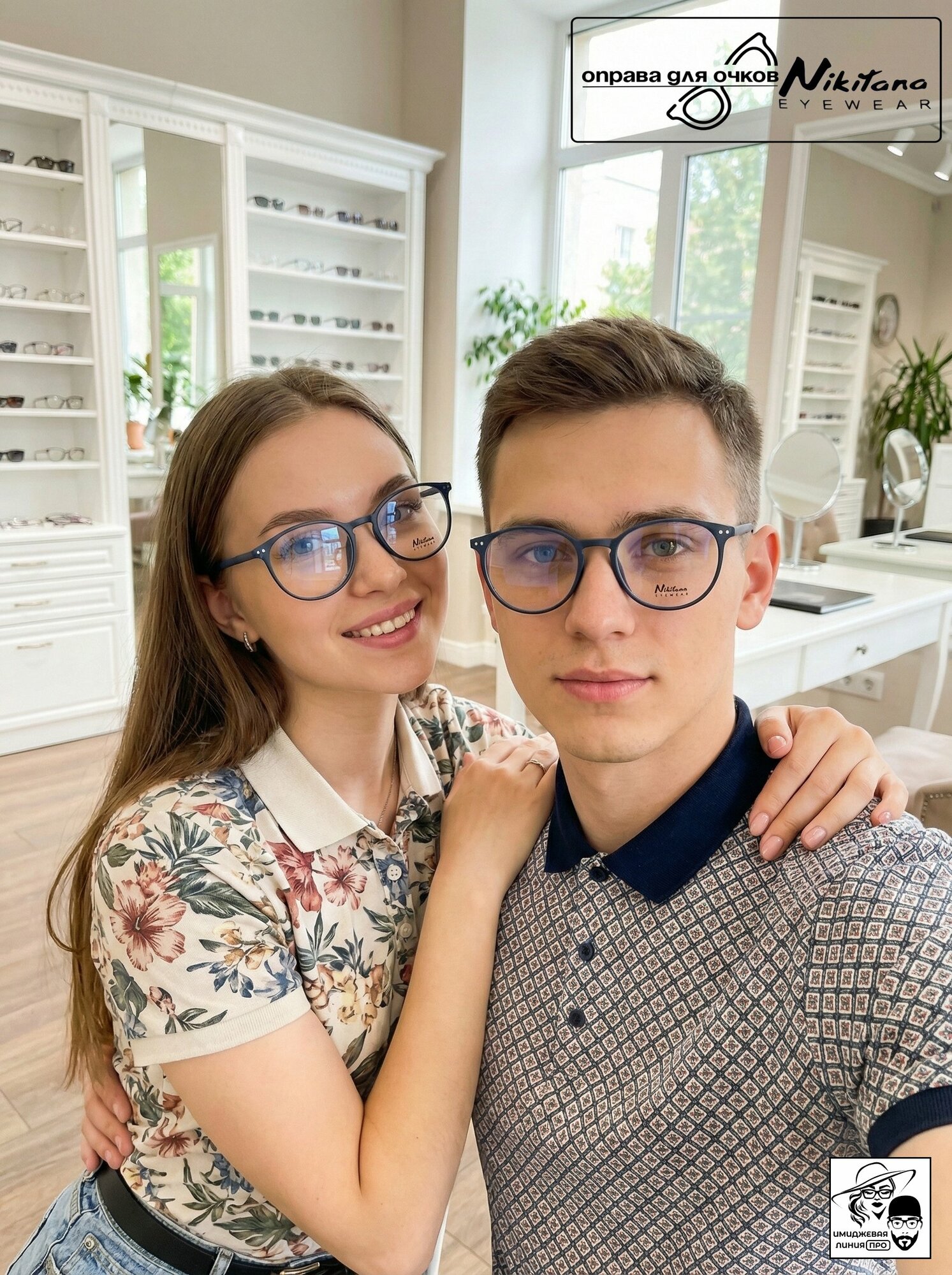 Оправа Nikitana NI3908, ободковая, круглая, тёмно-синяя, пластик, 14 г