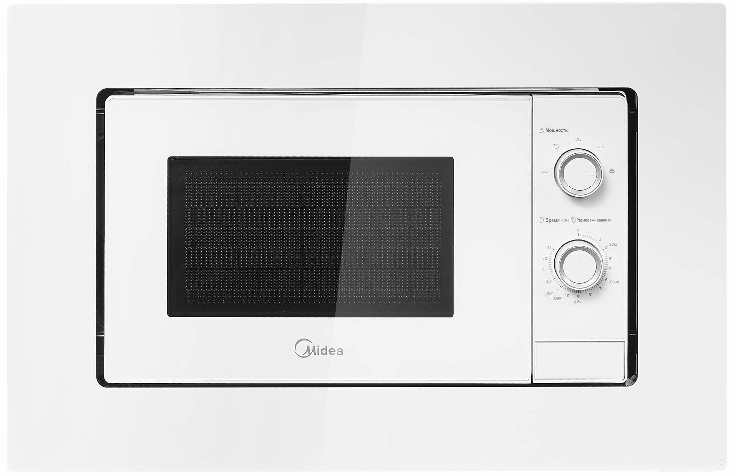 Встраиваемая микроволновая печь MIDEA MI50203W белый, 20 л, ниша 380 мм