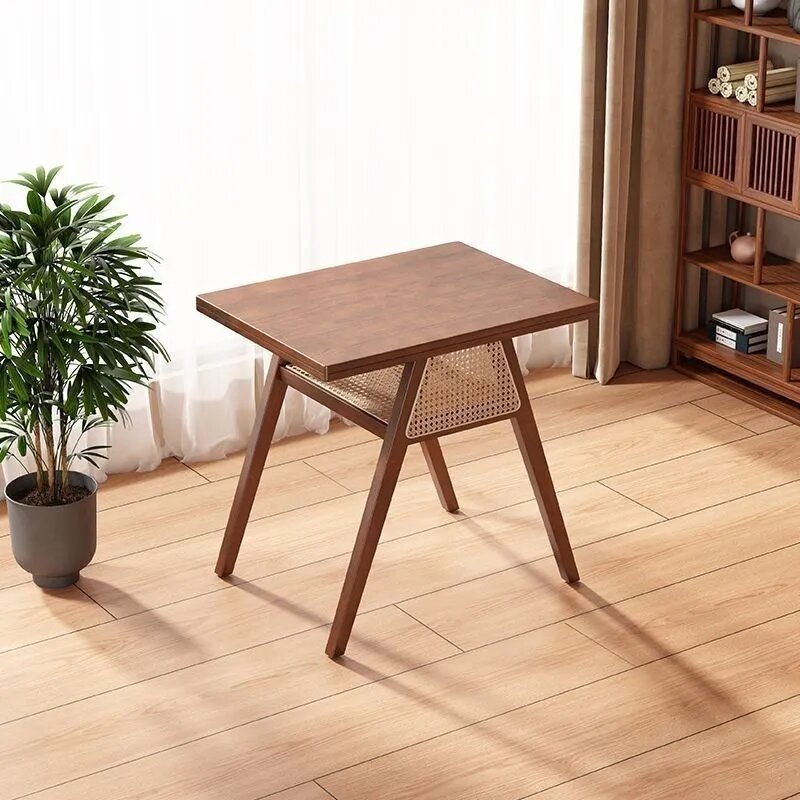 Набор садовой мебели из массива дерева, кофейный столик в ретро-стиле, темно-коричневый цвет, для сада и дома