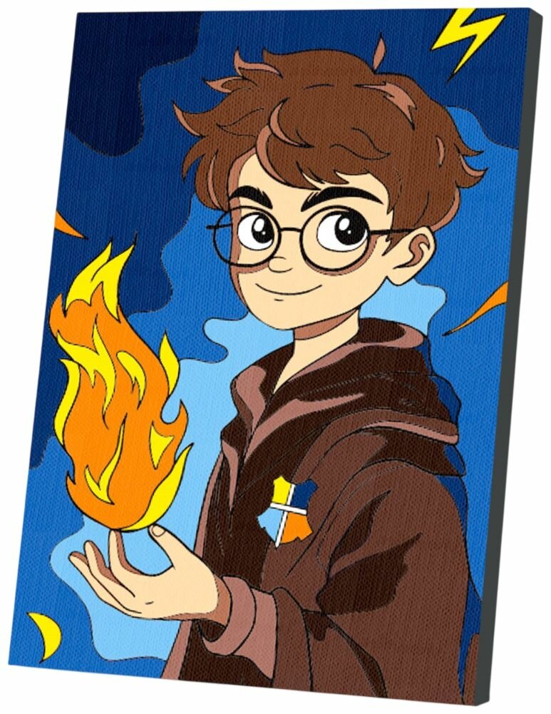 Картина по номерам "Волшебство в руках" на холсте с подрамником, раскраска для детей, набор для творчества, живописи и рисования, в комплекте морозостойкие краски 10 цветов, 30х20 см