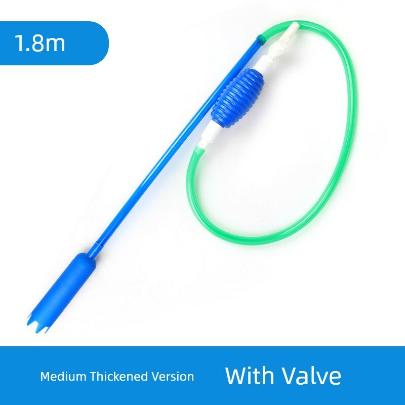 Средний аквариумный сифон с клапаном для контроля потока, ручной инструмент для очистки аквариумов, включает шланг