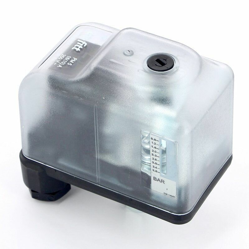 Реле давления Uni-Fitt в прозрачном корпусе с градуированной шкалой (1-5 бар, с нак. Гайкой)