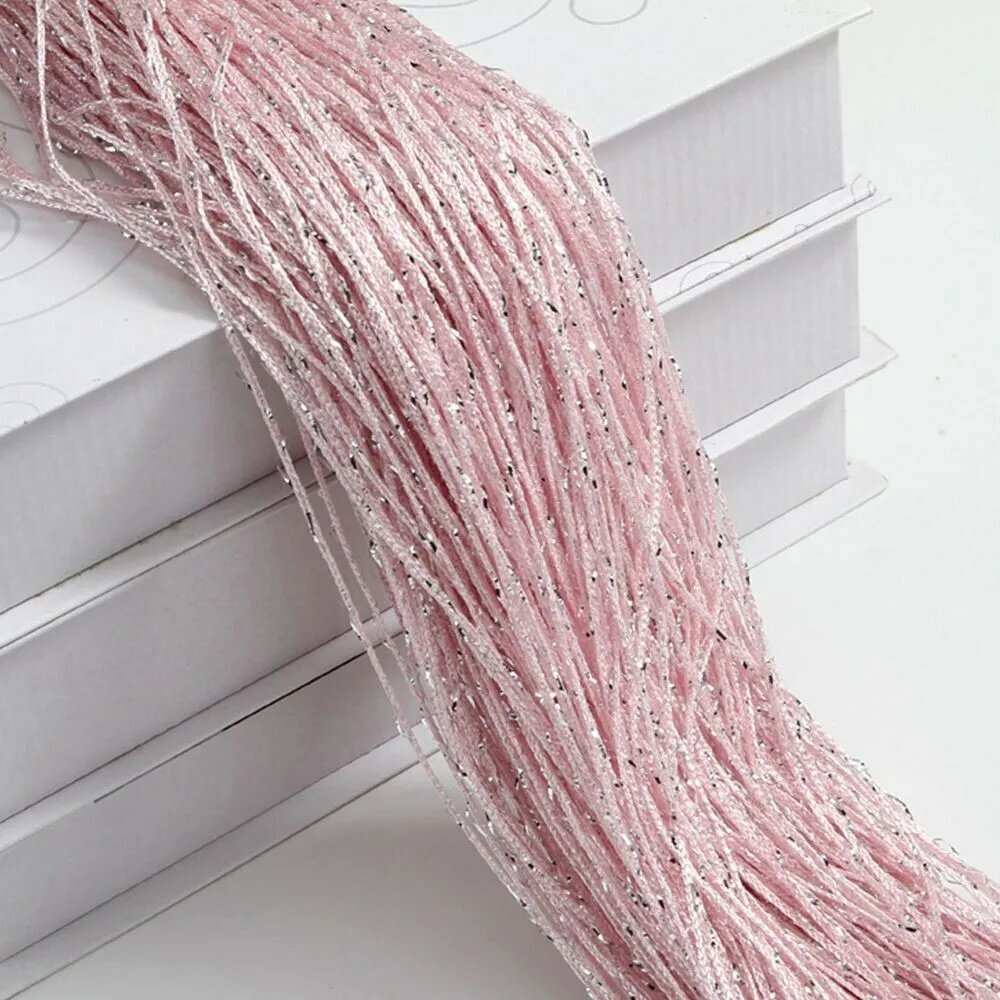 Занавеска на дверь из бусин 100x200 см розовый