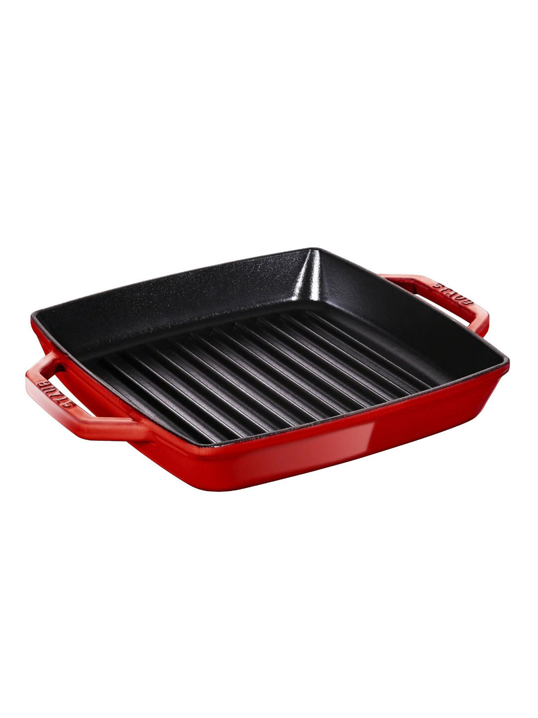 Сковорода-гриль чугунная Staub с 2 ручками, 23 x 23 см, квадратная, красная