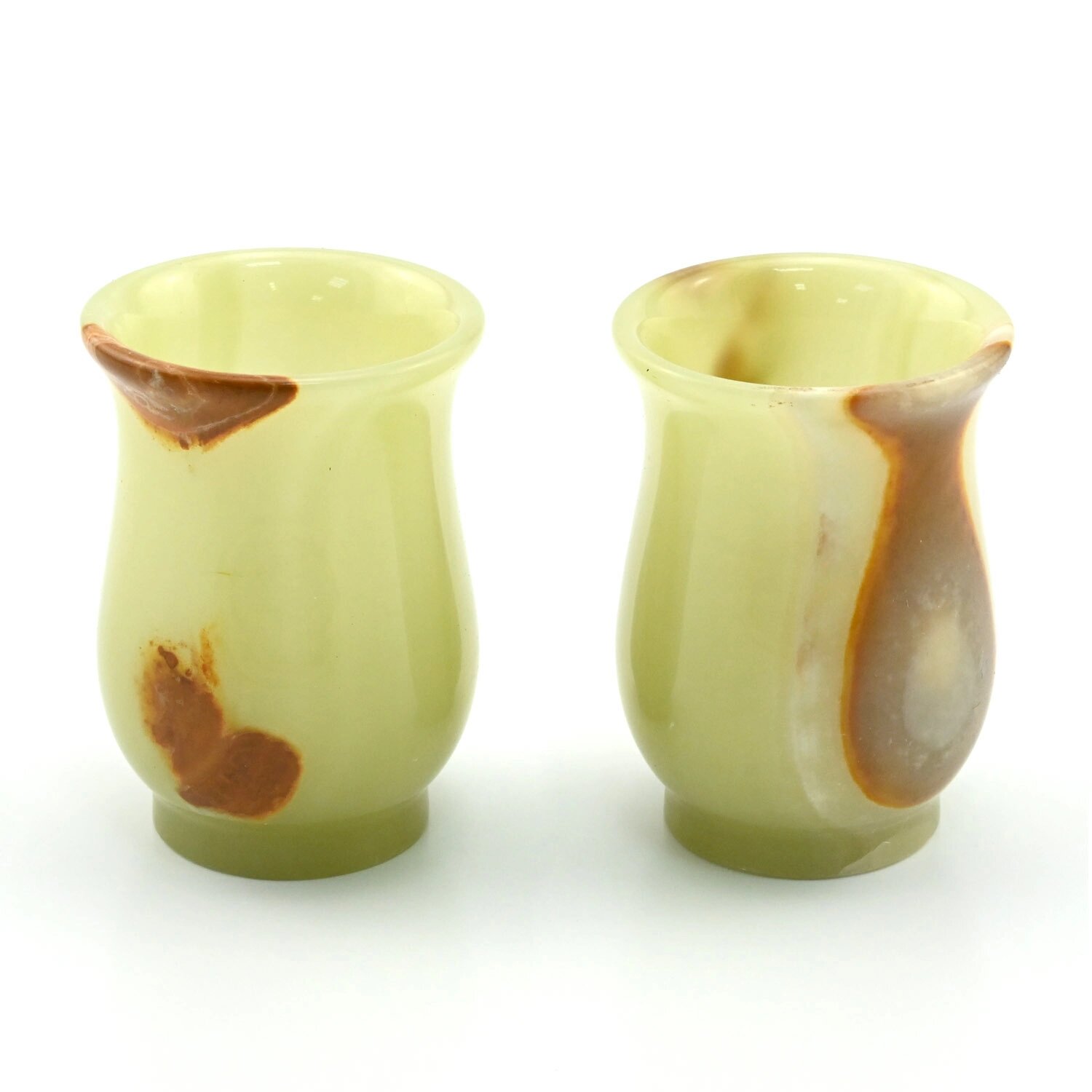 Набор резных стопок из камня оникс 2 шт 50*50*70мм .