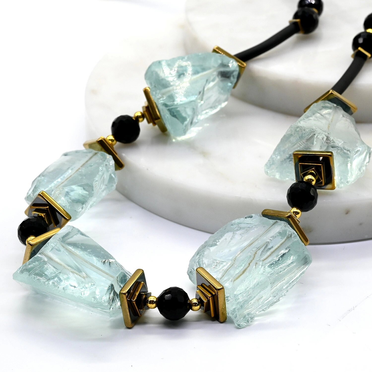 Колье, аквамарин