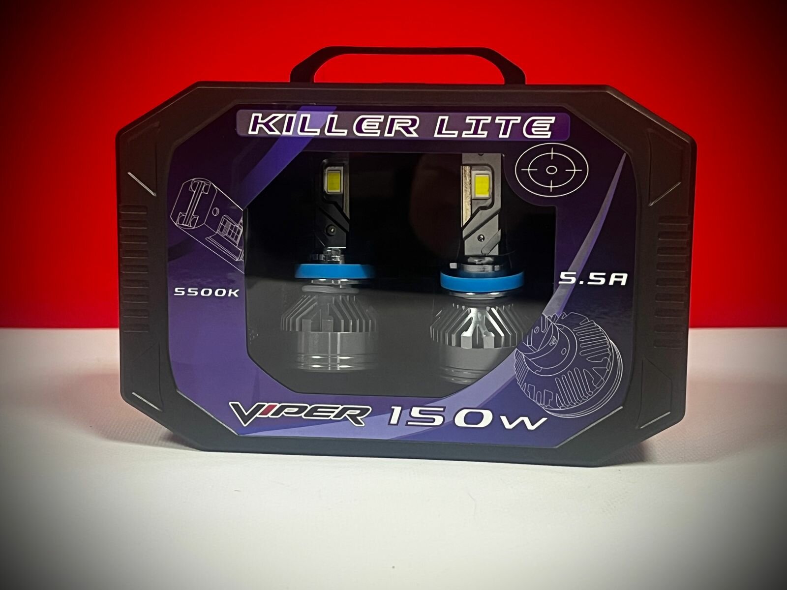 Светодиодные LED лампы Н8 для ПТФ на Volkswagen Polo (2015-2025) - VIPER KILLER LITE 150W 5500K 12500LM