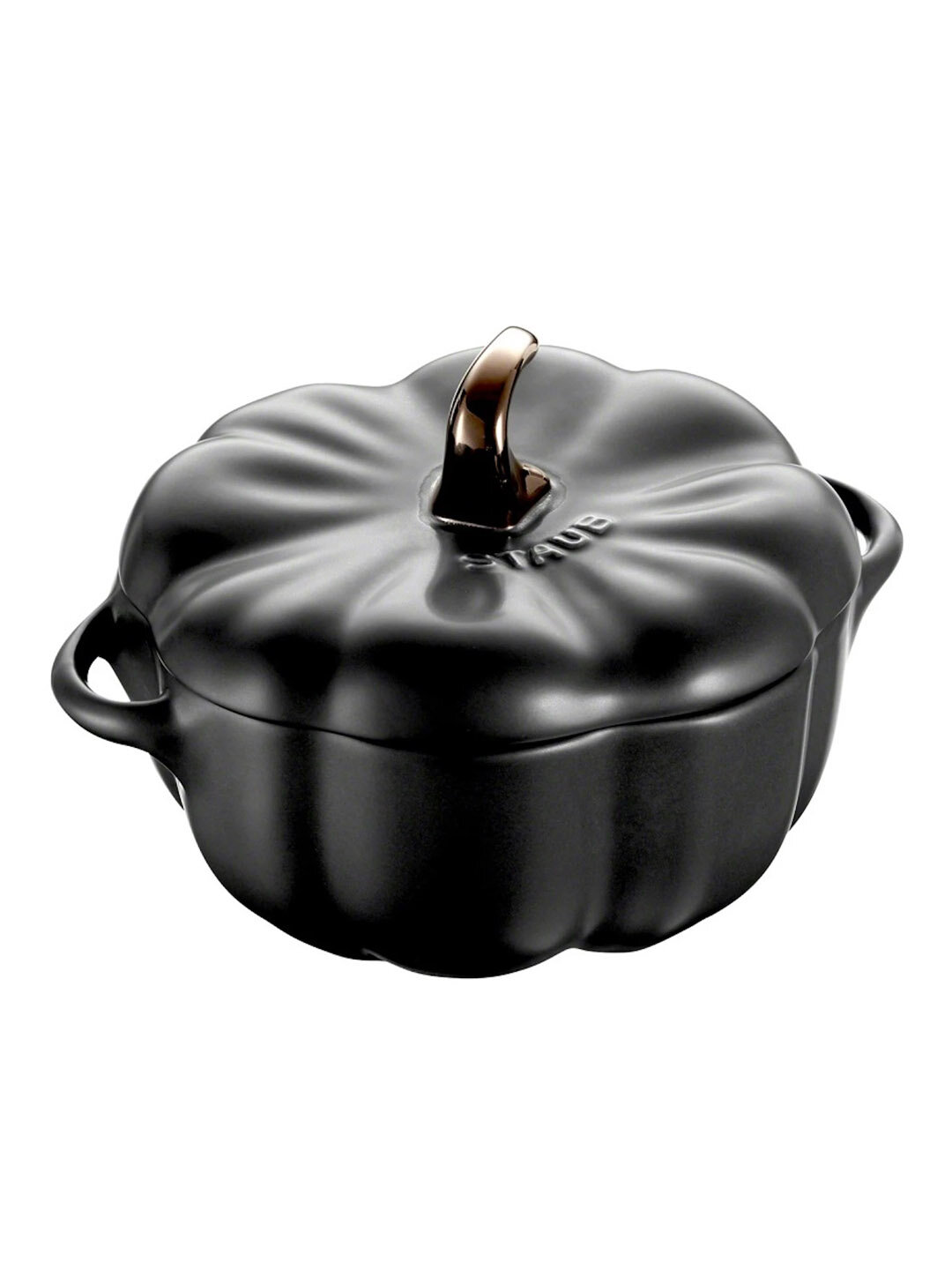 Кокот керамический Staub Тыква 12.2 см, 500 мл, черный с позолотой