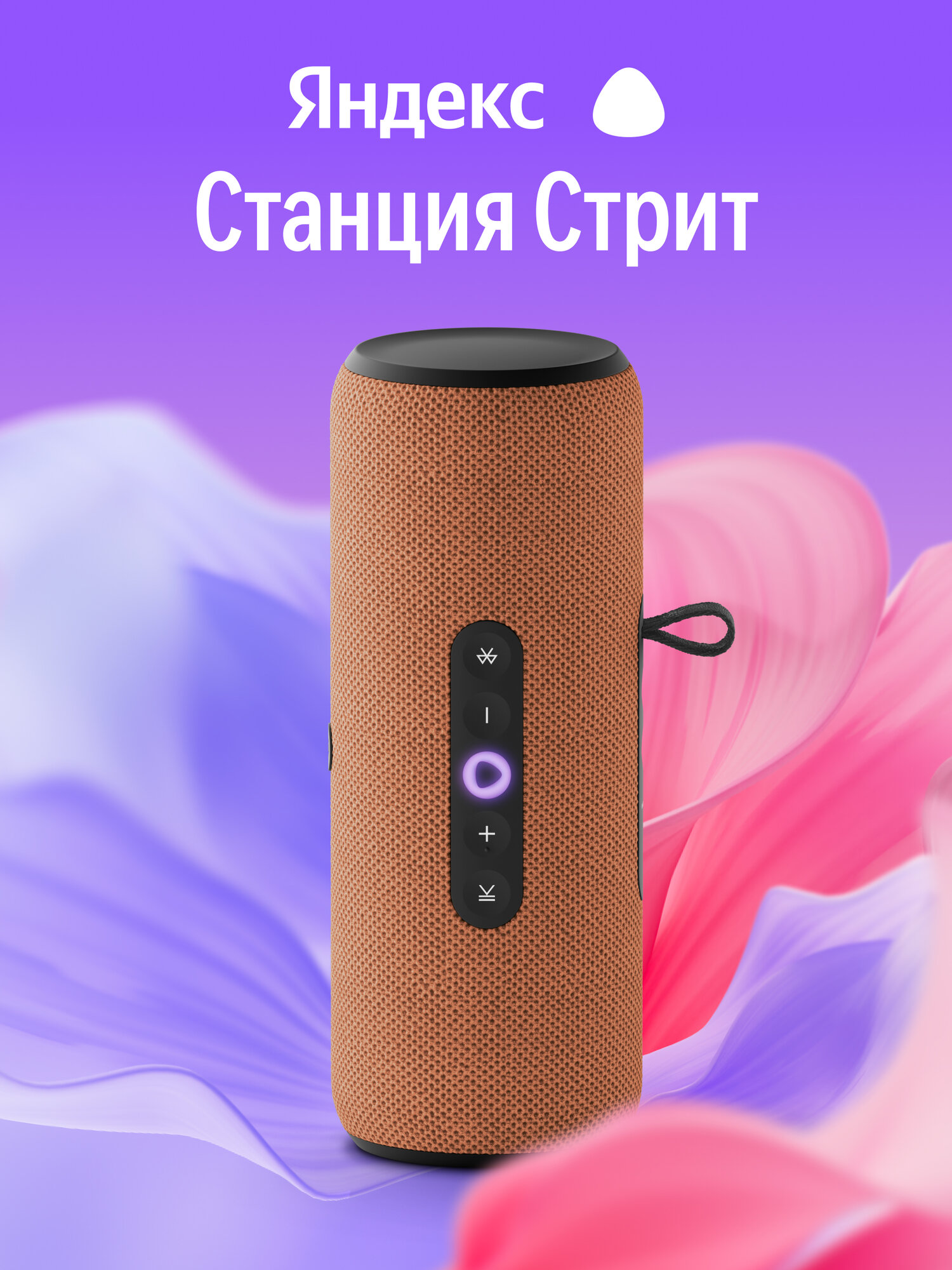 Умная беспроводная колонка Яндекс Станция Стрит с Алисой, оранжевый, 30 В