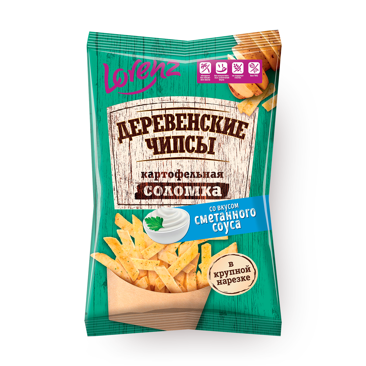 Чипсы соломкой «Деревенские чипсы» cо вкусом сметанного соуса