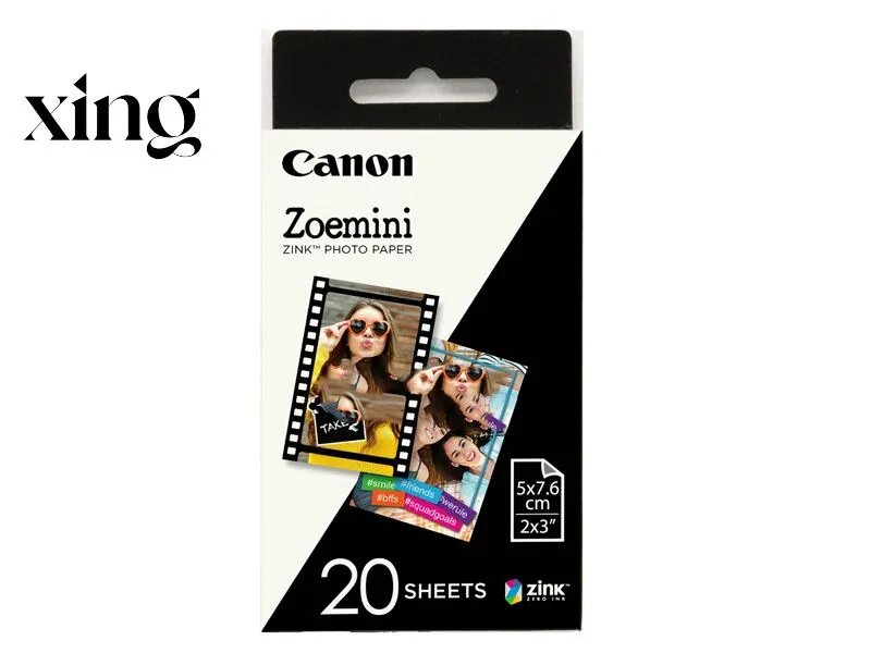 Фотобумага Canon Zoemini ZINK для печати фото 5x7.6 см, 20 листов, белая