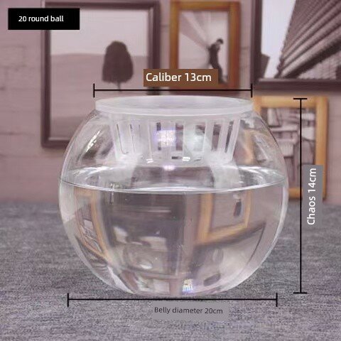 Маленький круглый аквариум из стекла 20 см светло-голубого цвета для стола и дома, подходит для черепах