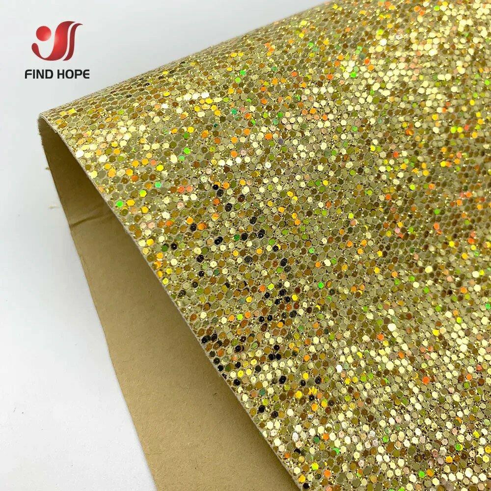 Самоотклеивающаяся блестящая тканевая пленка Findohope 20cm x 15cm, Золотой