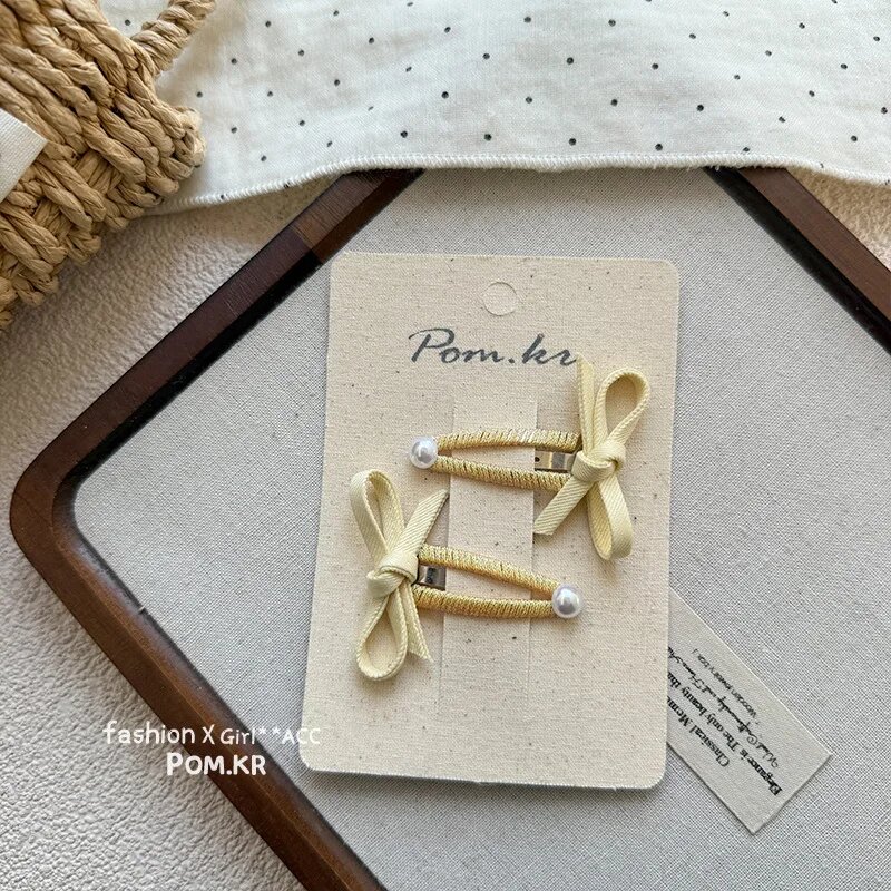 Корейские заколки для волос с бантом Cottagecore для девочек 4