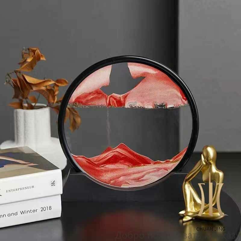 Картина песочная 3D интерьерная в белый рамке / Песочные часы антистресс / подарк