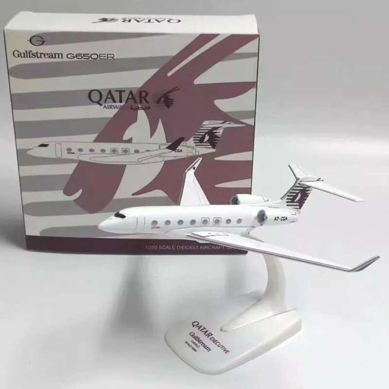 Модель самолета Qatar Airways Gulfstream G650er, белый, C