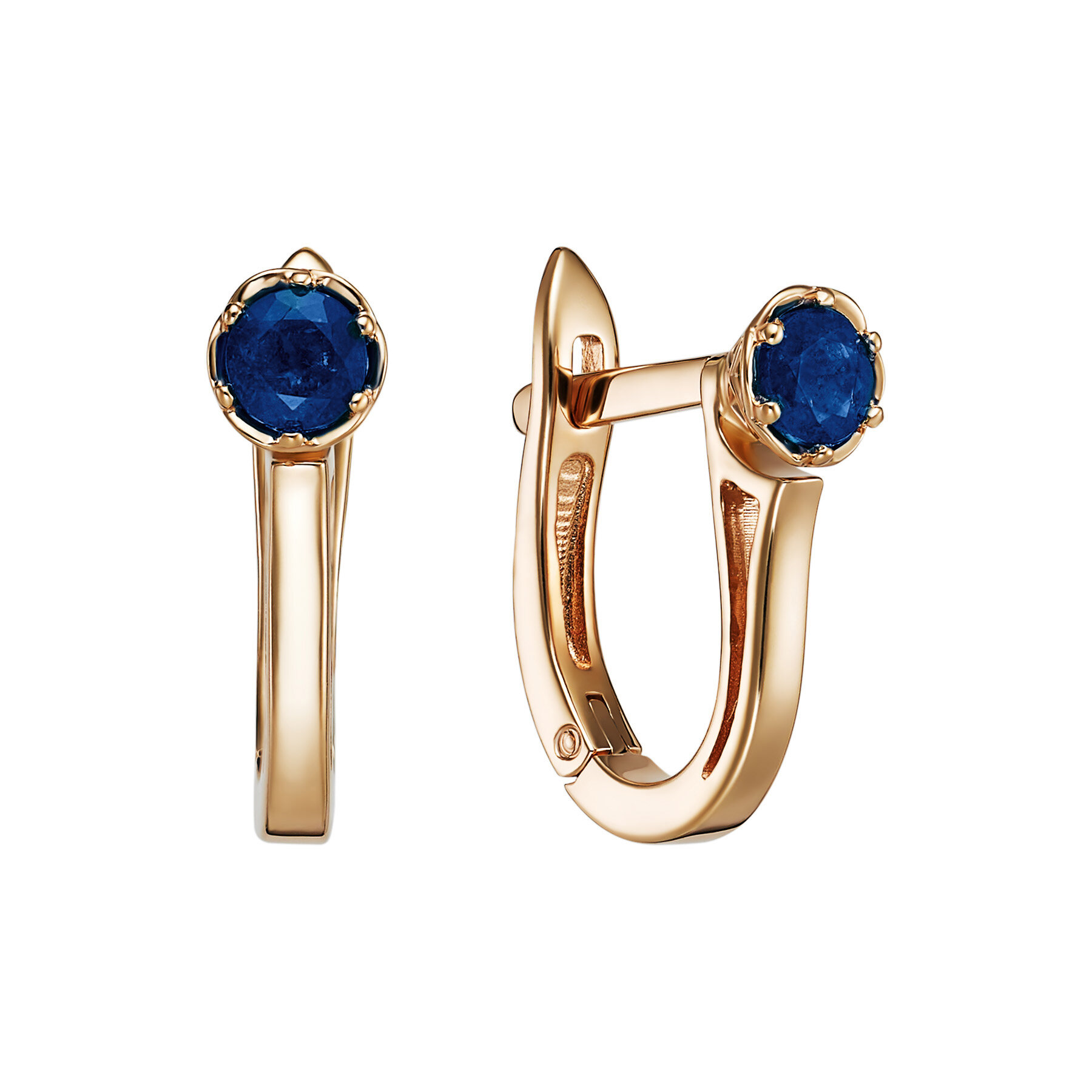 Серьги, красное золото, 585 проба, сапфир