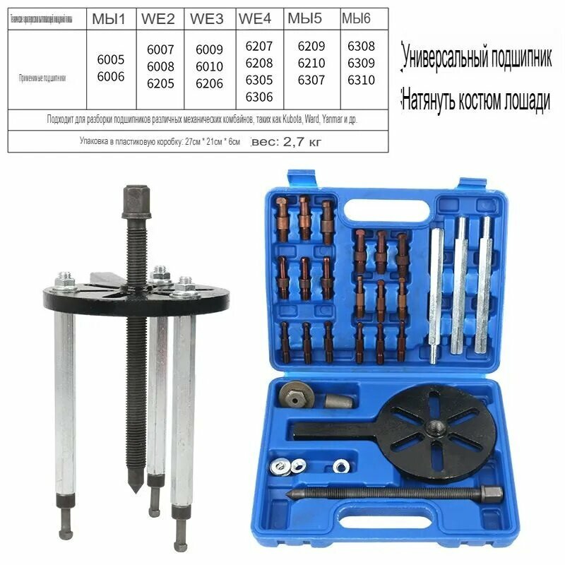 Универсальный трехлапый съемник подшипников (Лапа) для внутреннего и внешнего демонтажа