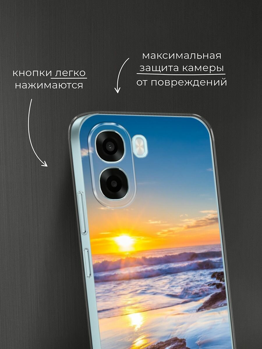 Силиконовый чехол на Oppo A6x / Оппо A6x с принтом Восход 6 — фото 1