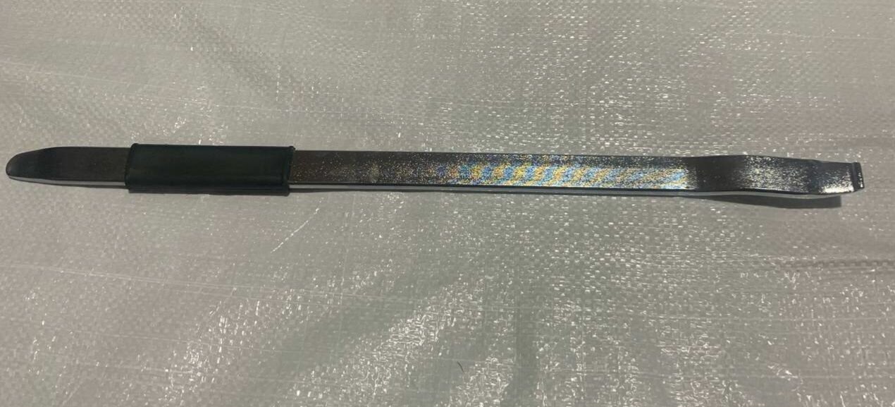 Монтировка усиленная резиновая рукоятка с изгибом 500 мм, плоская, сталь.