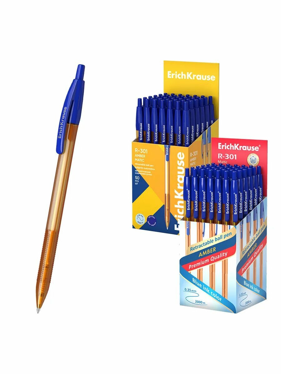 Ручка шариковая автоматич. R-301 Amber Matic 0.7, синяя
