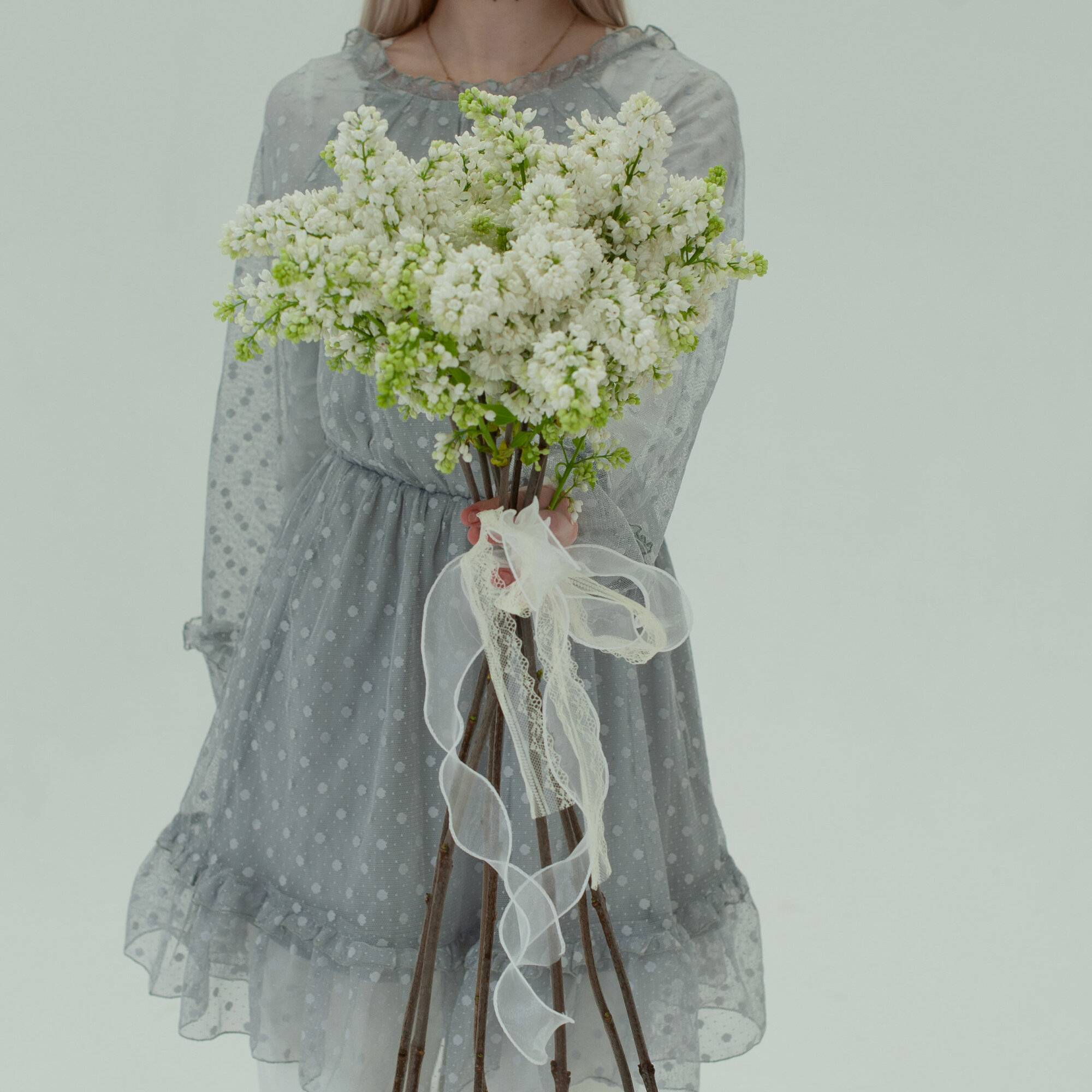 Цветы "Букет белой сирени" 7 шт