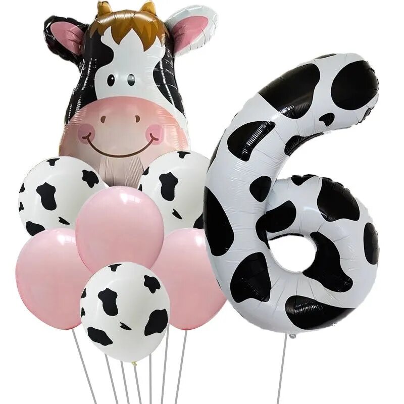 Фигурка из воздушных шаров, голова, милая корова, 8 штук для праздничного украшения