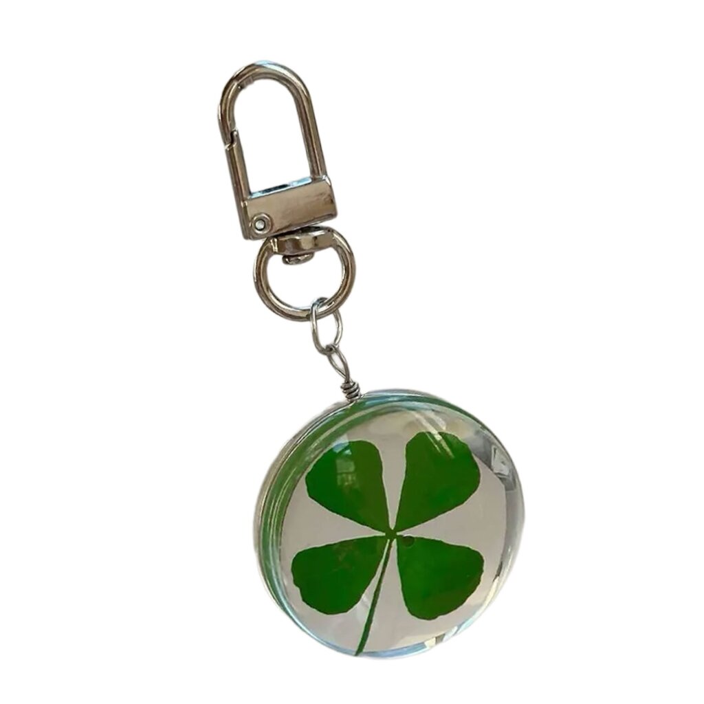 Подвеска из натурального четырехлистного клевера-большая