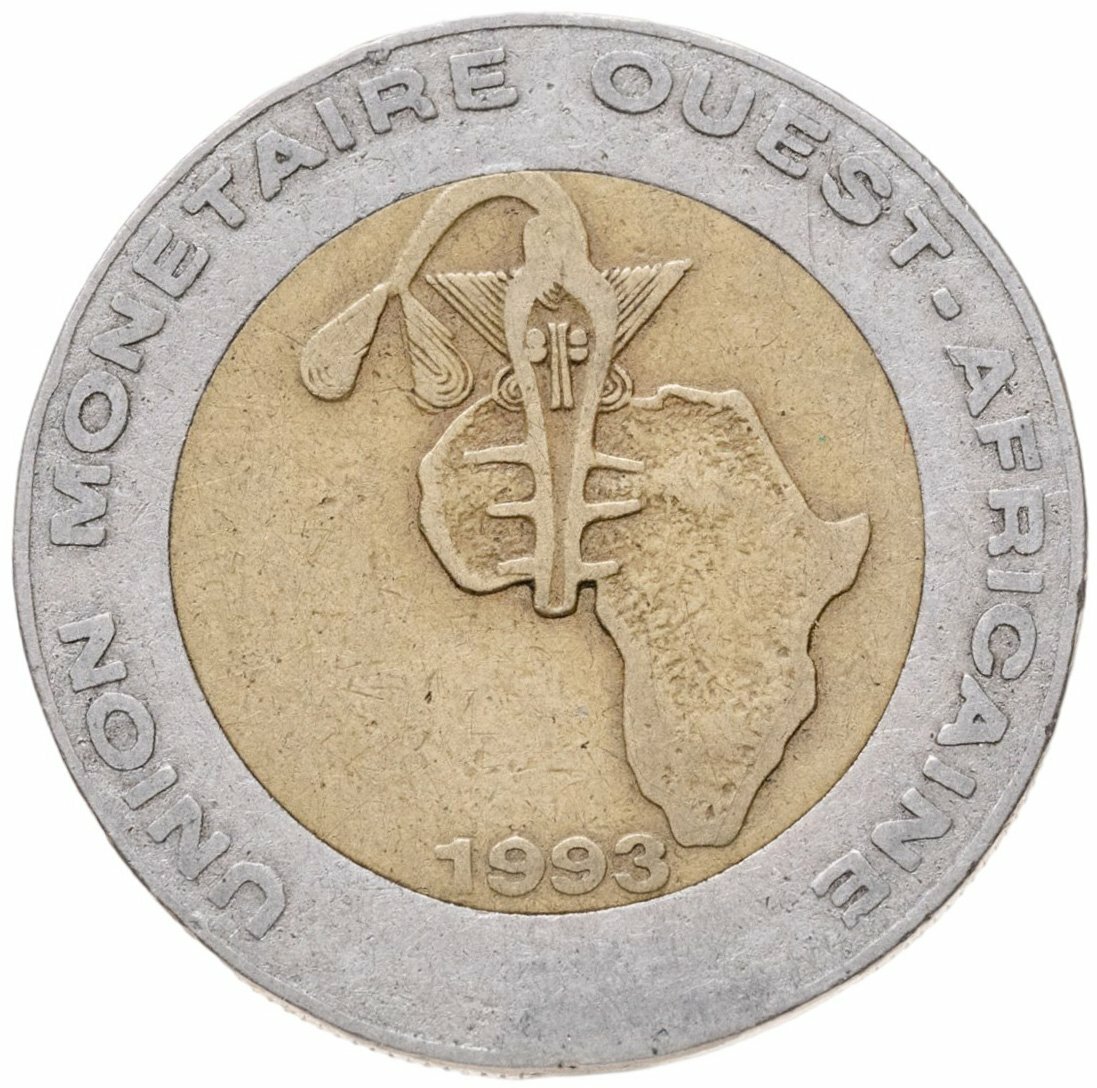 Западная Африка BCEAO 250 франков francs 1993, Биметалл, в сохранности VF