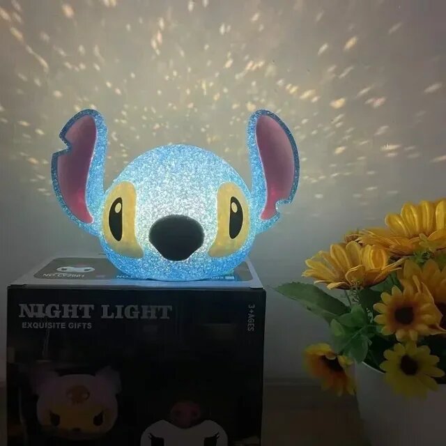 Настольная лампа Disney Stitch, ночник-проектор Hello Kitty Kuromi для спальни, настольное украшение, подарок на праздник.