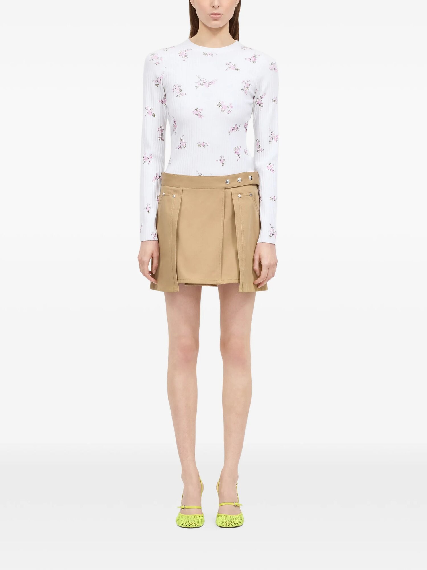 Юбка MSGM Button-details wrap A-line skirt, размер 46, разноцветный — фото 1