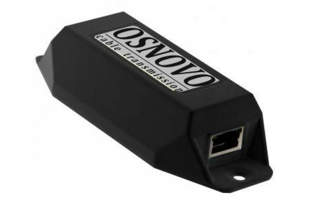 Удлинитель OSNOVO E-PoE/1 2хRJ‑45 10/100 Ethernet+PoE до 4 устройств в цепочке