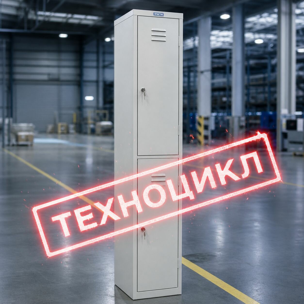 Шкаф для раздевалок усиленный ТЦУ 12-40, базовый модуль, 1830х400х500 мм, серый RAL 7035 техноцикл