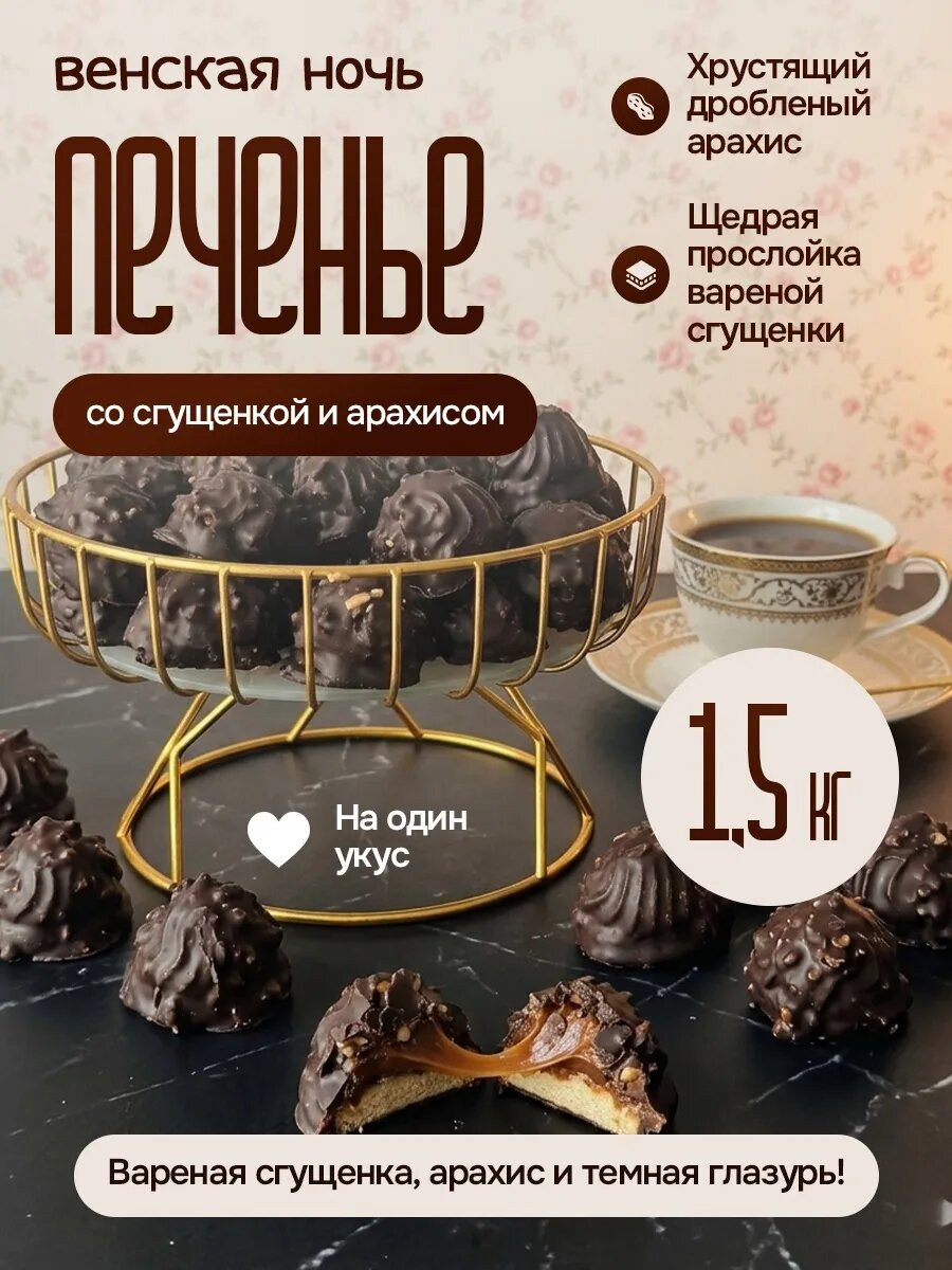 Печенье сахарное мини "Венская ночь" со сгущенкой в глазури (Остров Изобилия), 1.5 кг