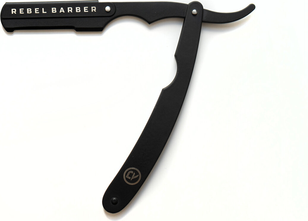 REBEL BARBER Опасная бритва с защитой и сменным лезвием Protector Protector Black Razor 71g