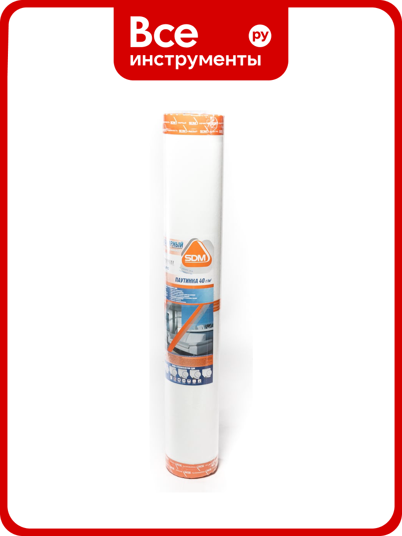 Малярный стеклохолст SDM SD-GLASS стандарт 40 гр/кв. м, 1х50 м – прочный материал, адгезия к стеновым поверхностям