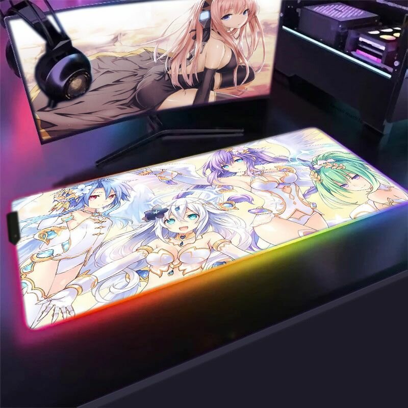Игровой коврик Sexy Girl, 90x40 см, с RGB-подсветкой, прошитые края