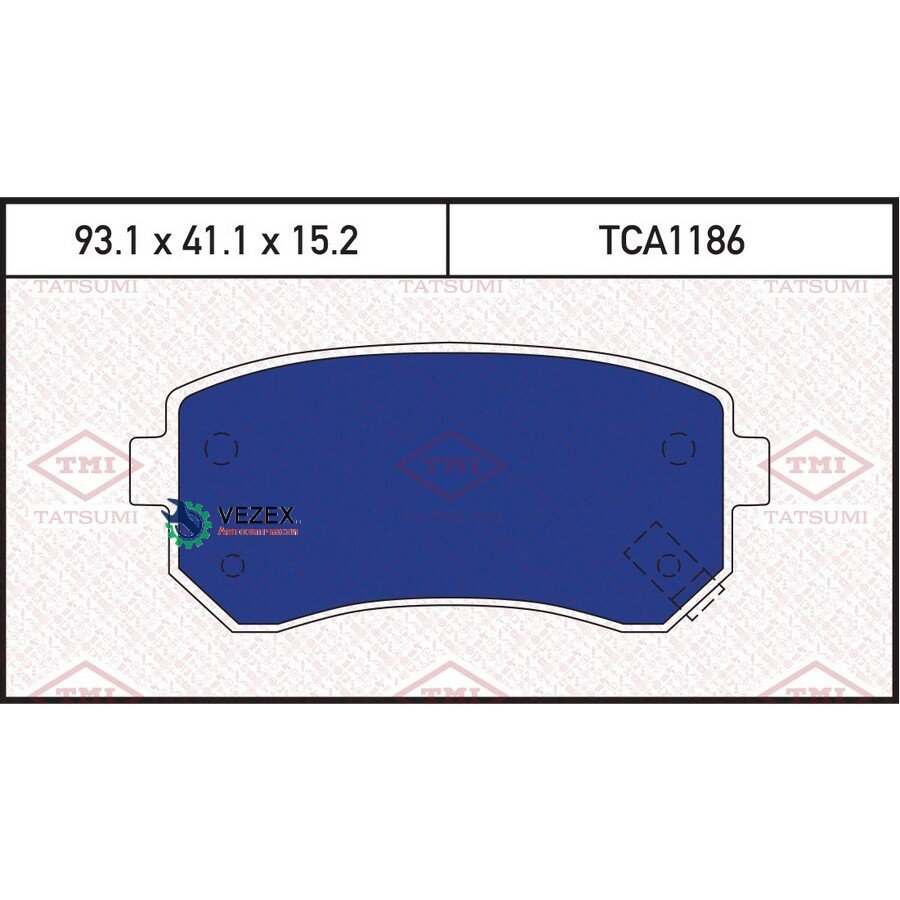 TATSUMI TCA1186 колодки дисковые задние!\ HYUNDAI Accent 05>, KIA Cee'd/Rio/Sportage 05>