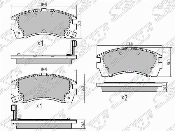 Колодки тормозные спереди SAT ST-AY040-NS906 Nissan AD 90-99 / Sunny 90-00
