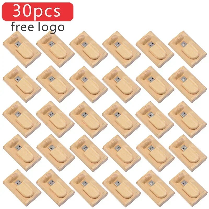 JASTER USB-флешка деревянная 8-128 ГБ 4GB, Bamboo with BOX