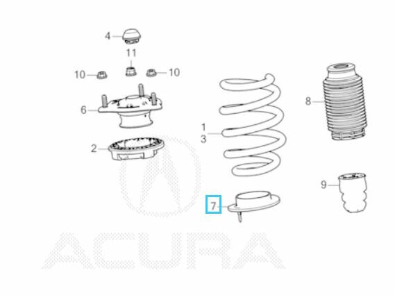 Нижний резиновый элемент пружины; Артикул Honda/Acura: 51685TYAA00 (Оригинал)