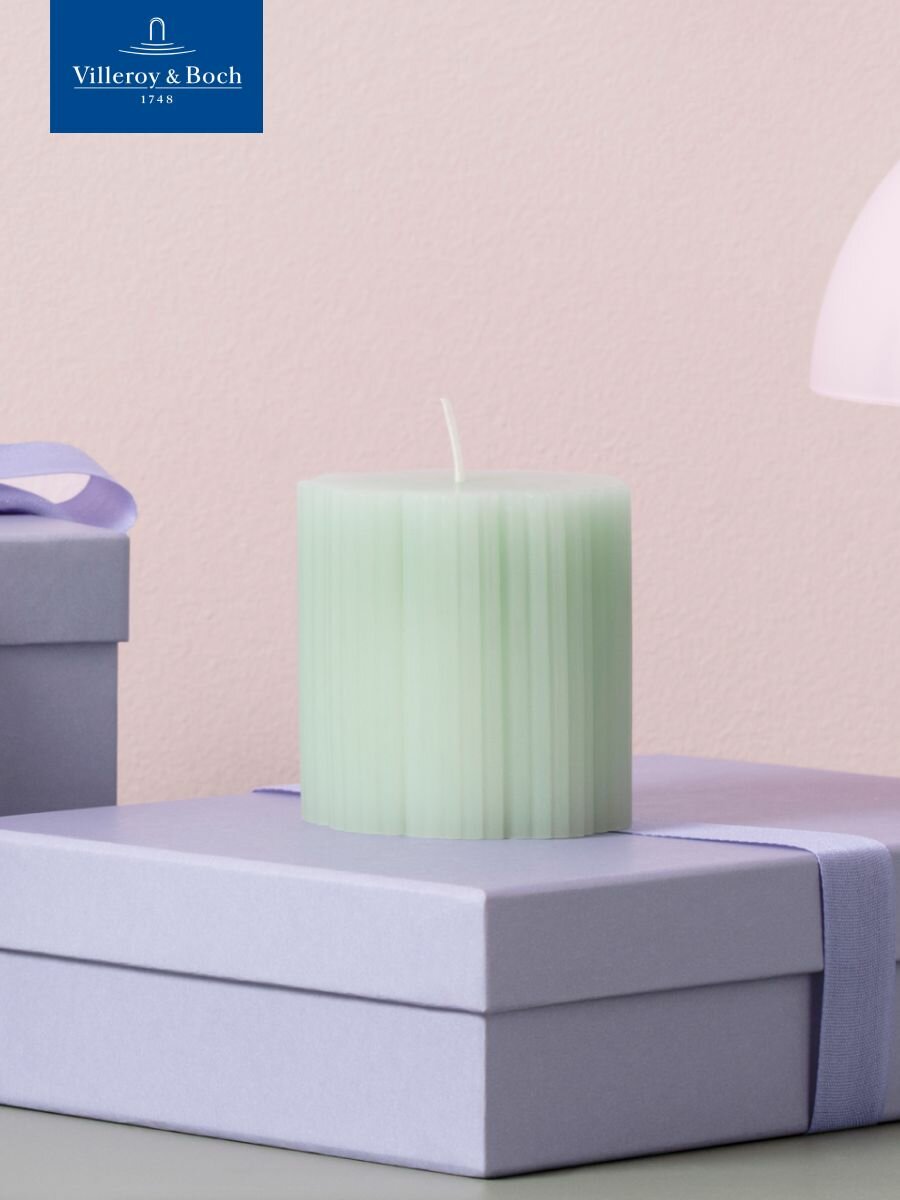 Свеча столбик декоративная 7,5 см, Fleur vert, Villeroy & Boch, Воск