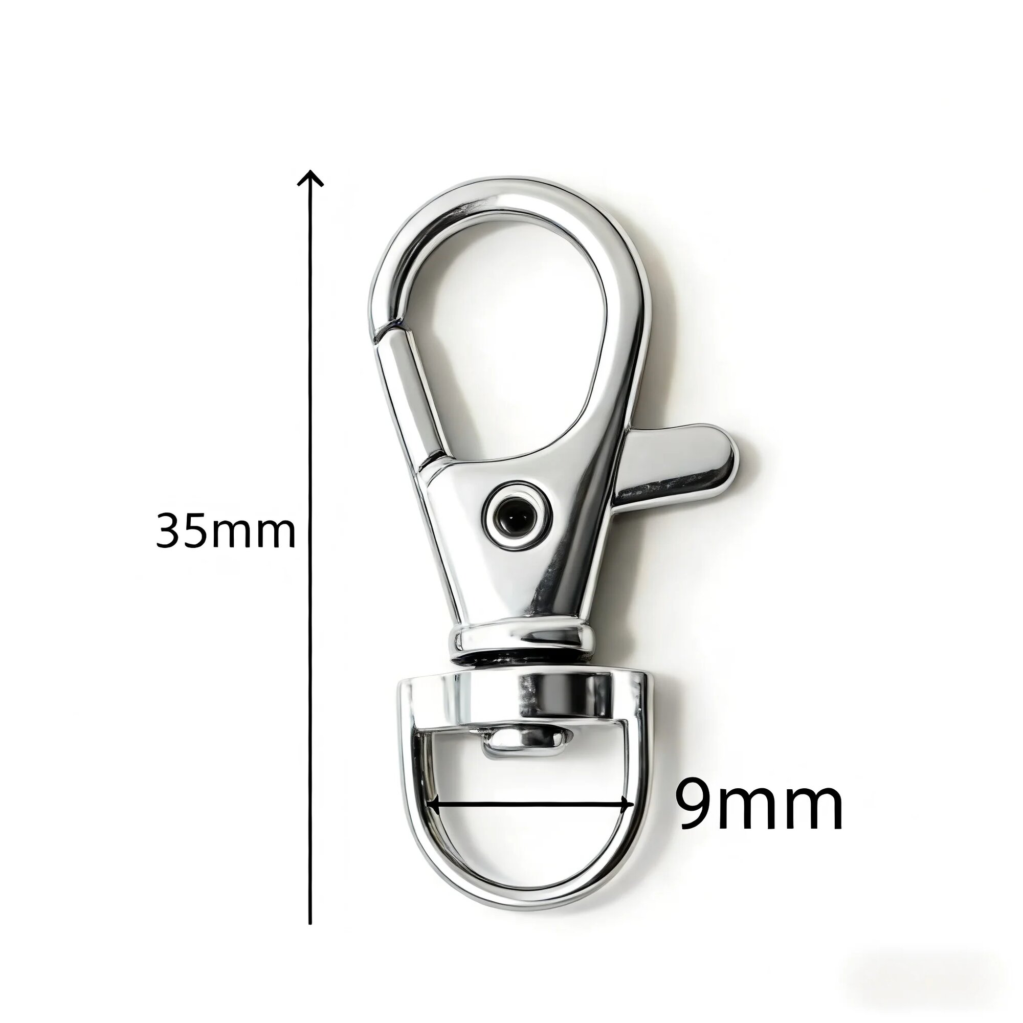 Металлические поворотные карабины Swivel Clasps D Rings Белый, 5 Pcs per pack, 9mm